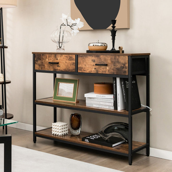 17 Stories Console Entryway Table Sofa Side Table With Folding Fabric ...