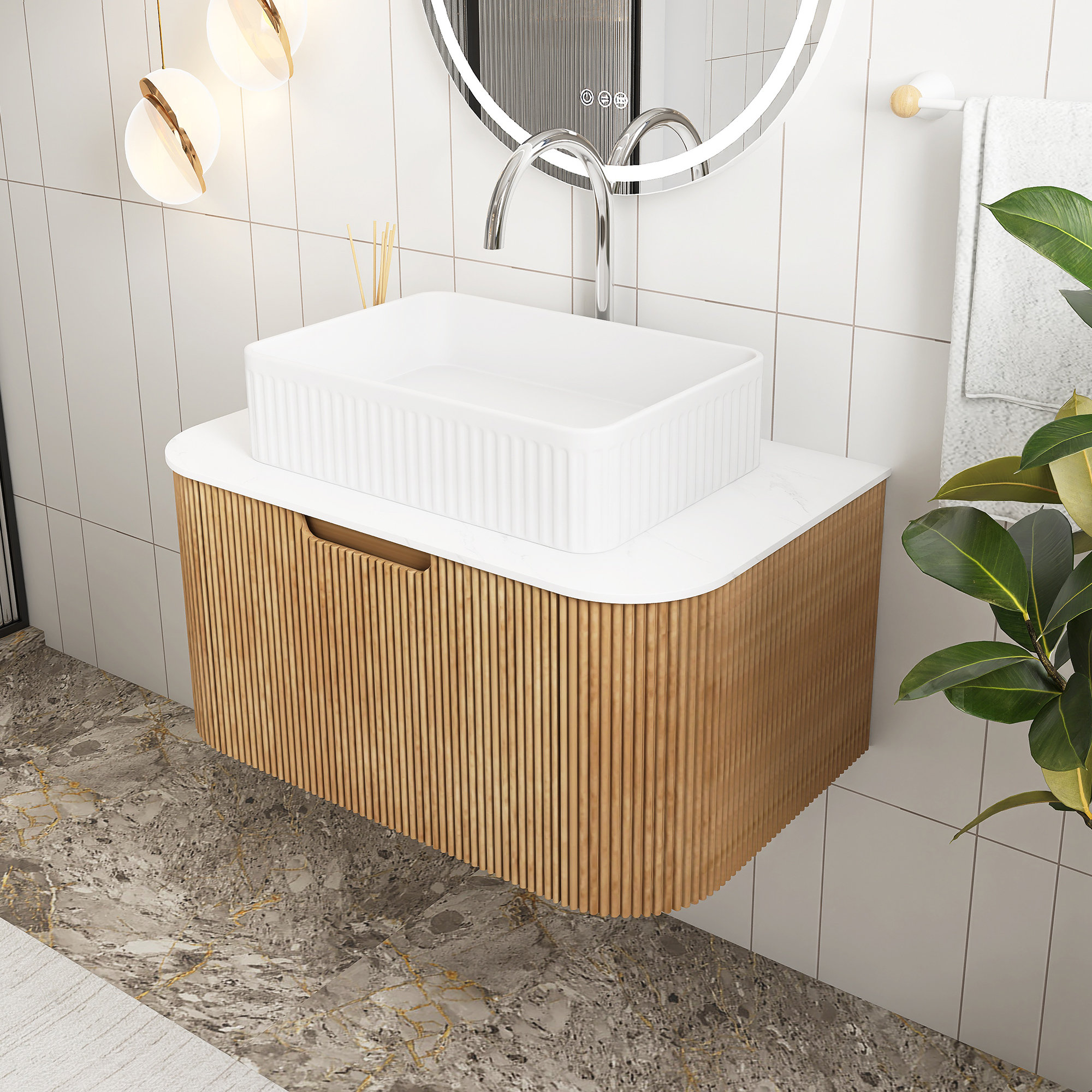 Latitude Run® 30" Wall-Mounted White Rectangular Ceramic Basin Bathroom ...