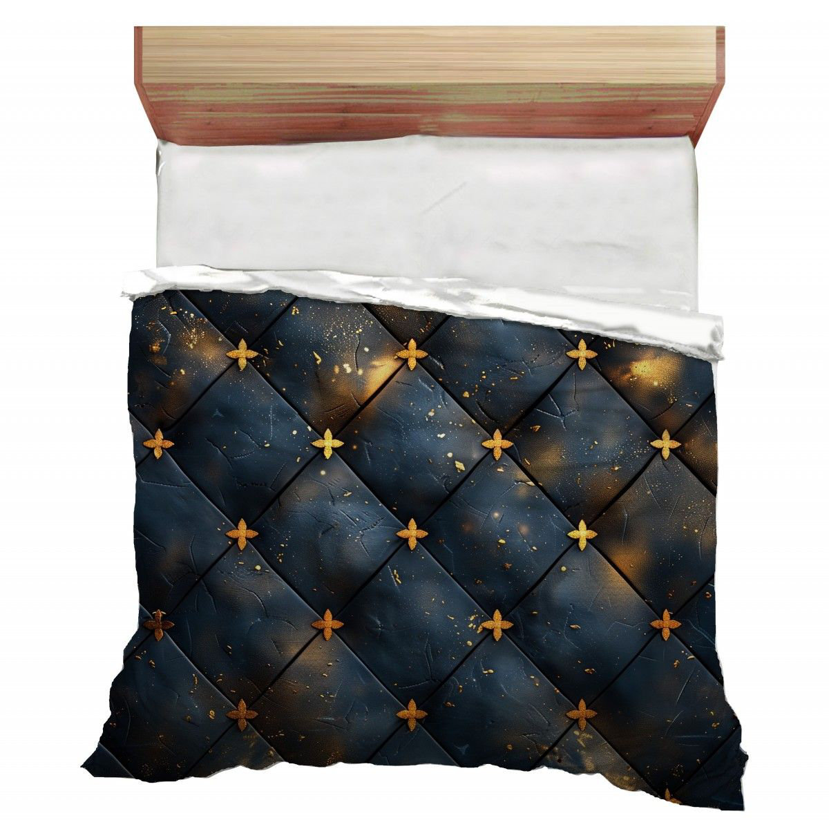 VisionDecor Starry Night Bedding Visual Art Duvet Cover Gold Stars ...