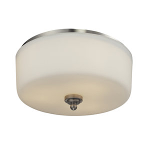 Charlton Home® Willaims 3 - Light 13" Simple Drum Flush Mount | Wayfair