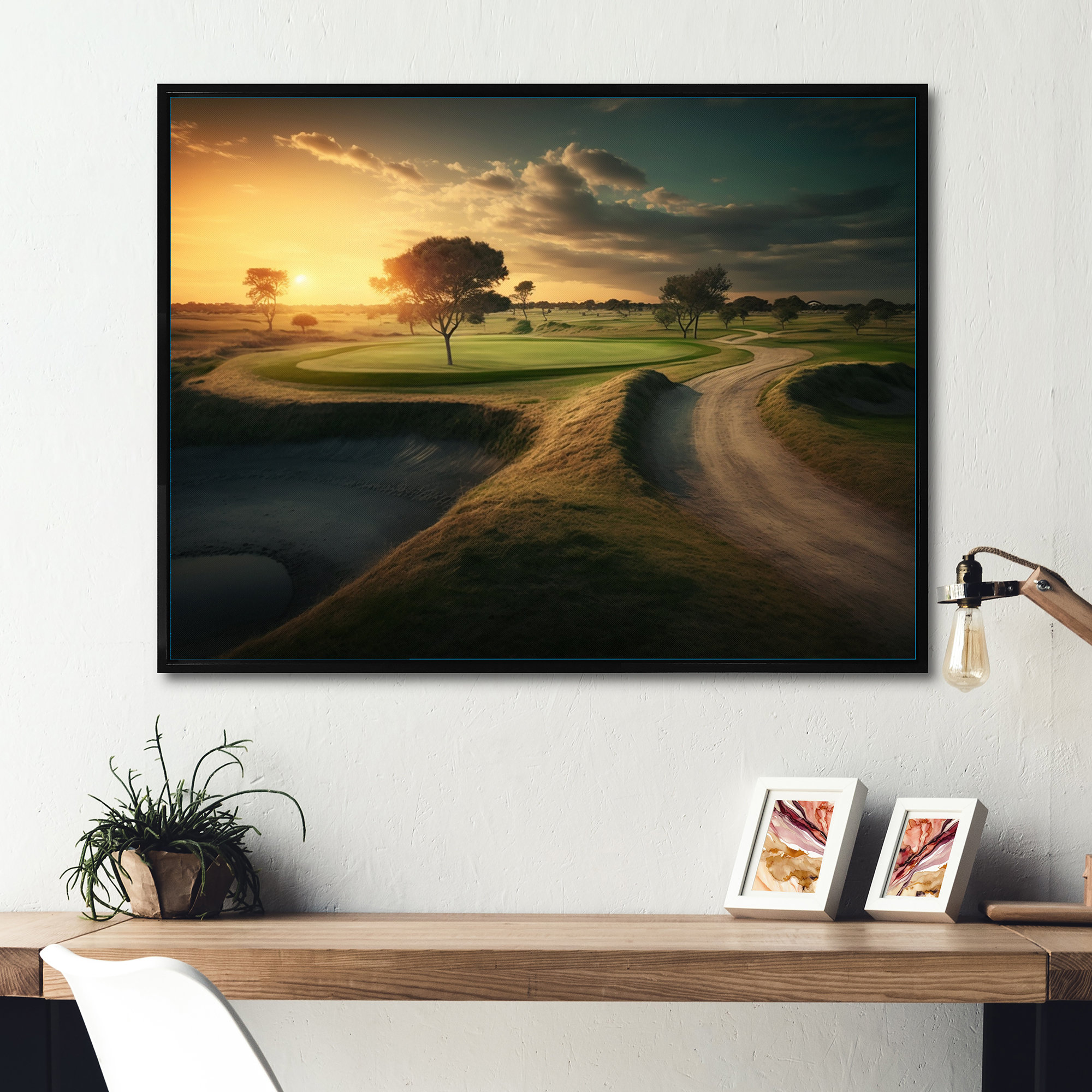 Millwood Pines Golf Course at Sunset I - Floater Frame Print on Canvas ...