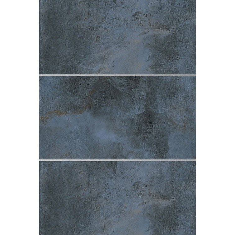 Ivy Bronx Charliese 60 cm x 120 cm Porcelain Listello Tile in Blue/Grey ...