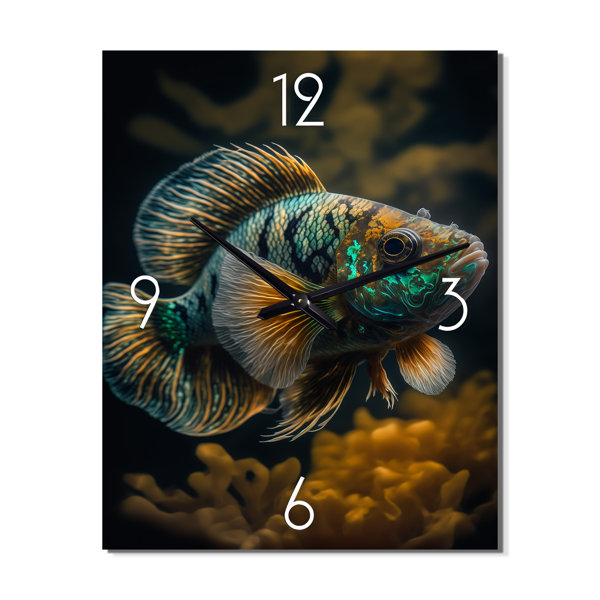 East Urban Home Tropical Fish V - Animal Fish Wall Clock | Wayfair