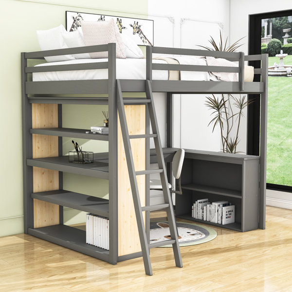 Harriet Bee Hadees Full Platforms Loft Bed with Built-in-Desk by ...