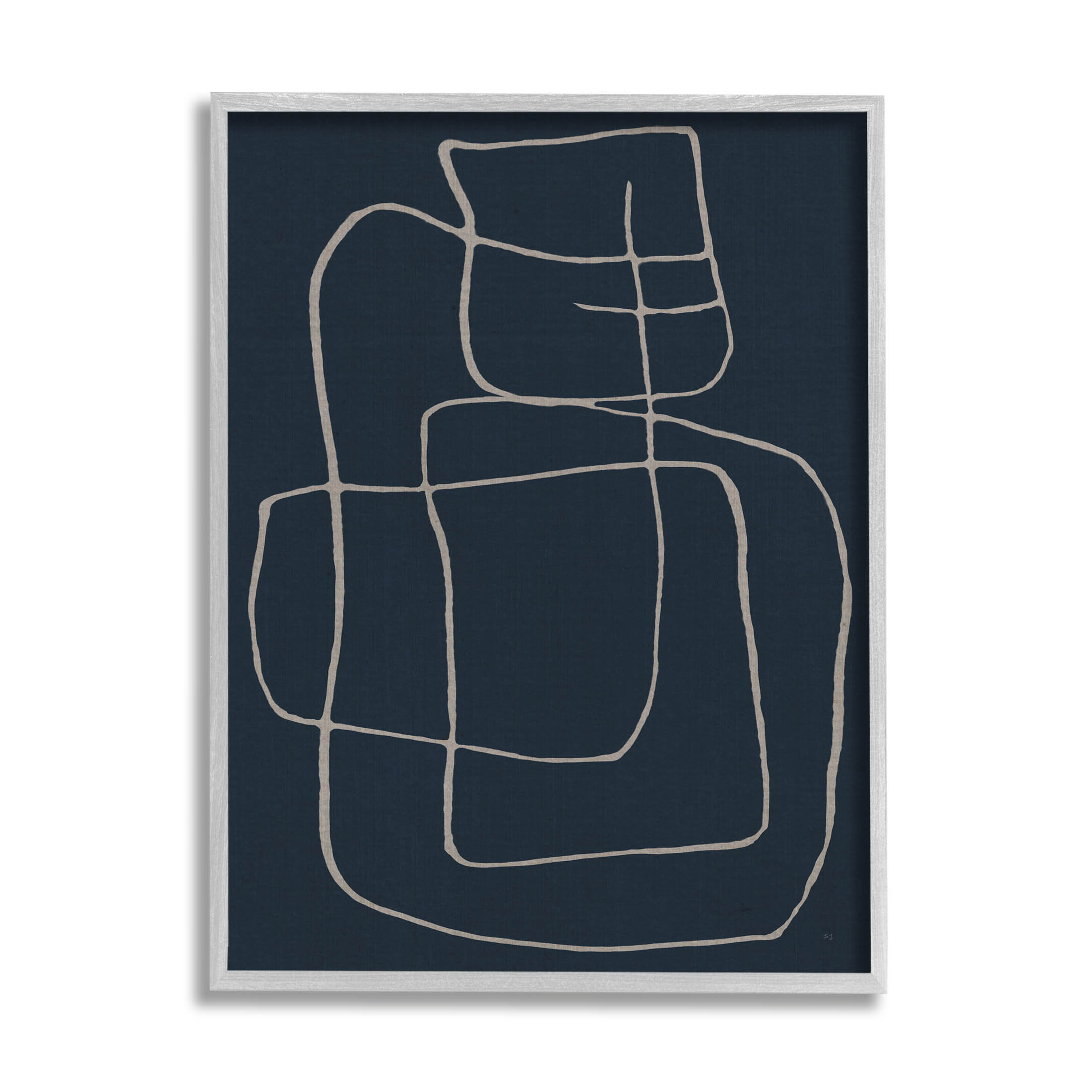 Stupell Industries Squiggle Shapes Abstract Lines Giclee Art By Susan ...