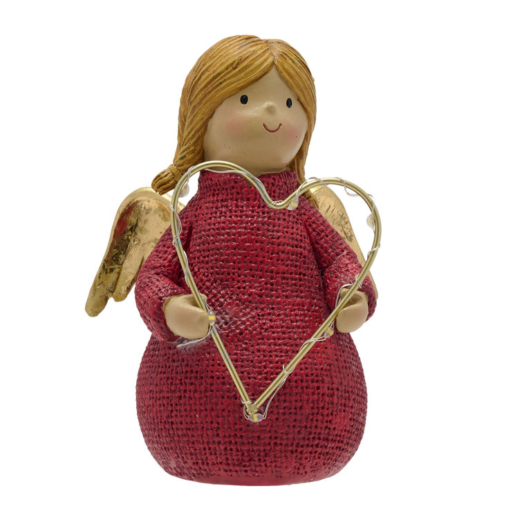 Bloomsbury Market LED Red Angel with Heart | Wayfair.co.uk