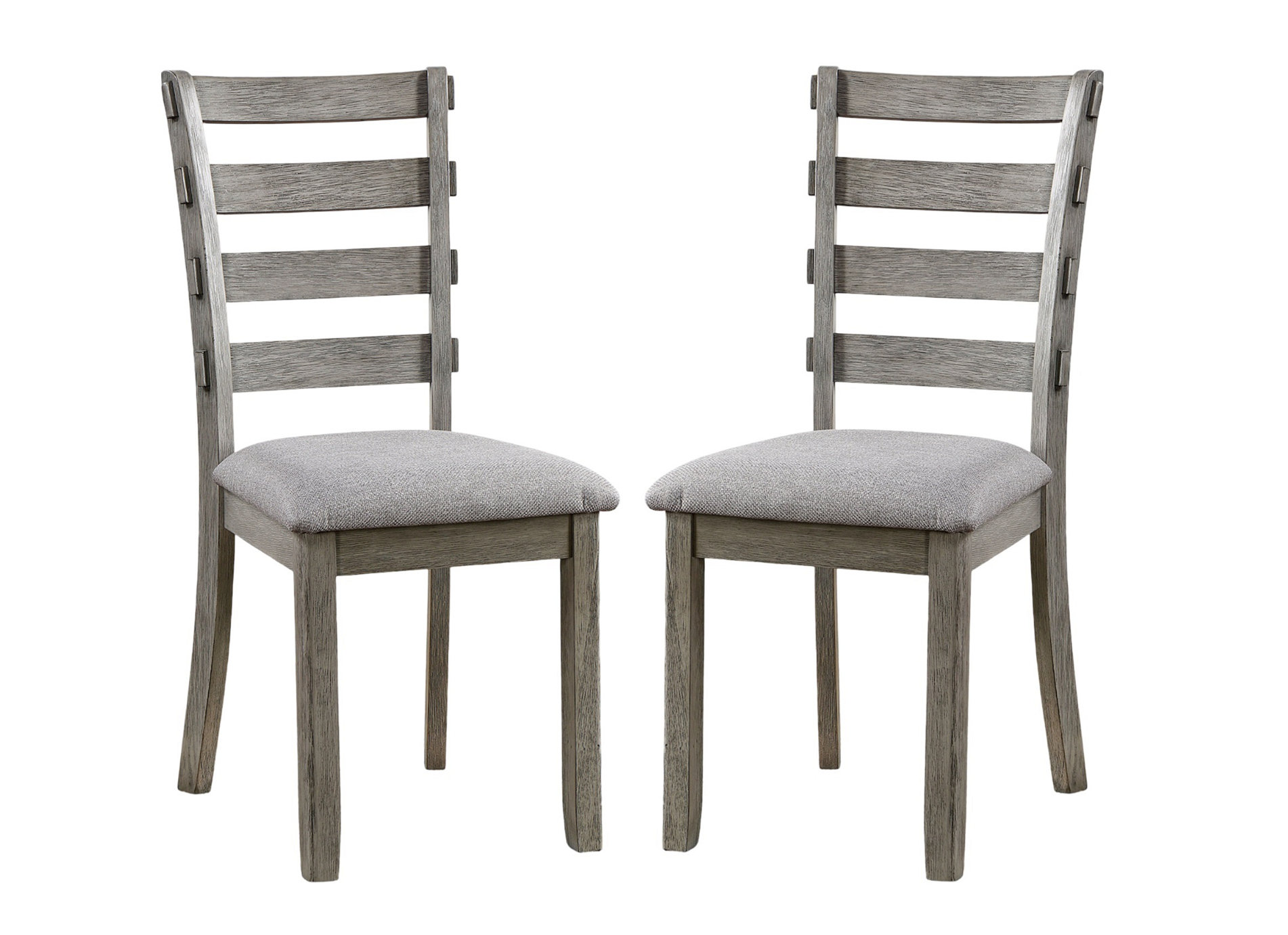 Gracie Oaks Gray Color Dining Chairs Padded Seat Set Of 2Pc Side Chair ...