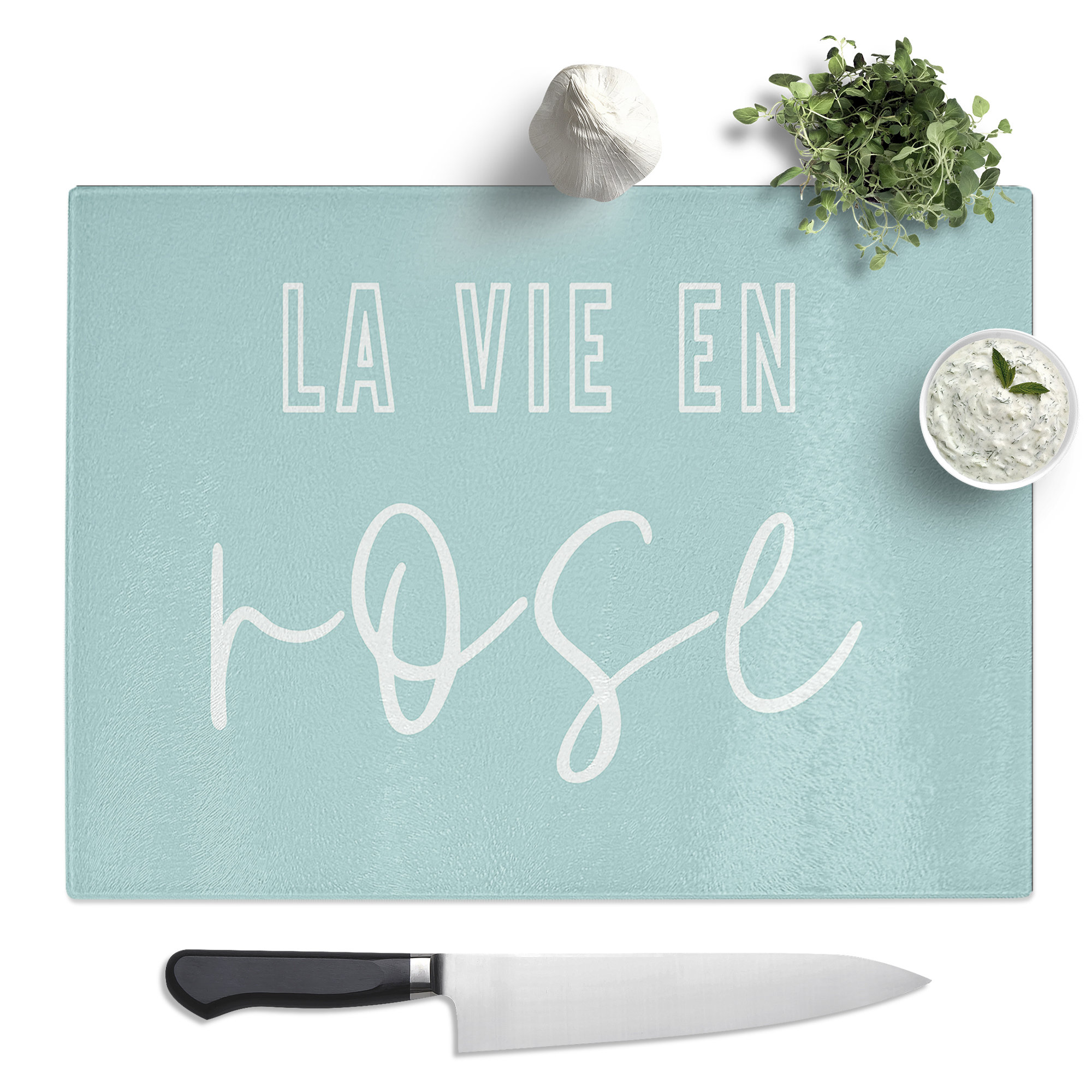 World Menagerie La Vie En Rose V2 Typography Quote Glass Chopping Board ...