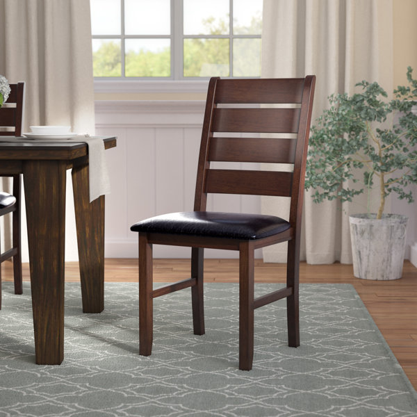 Lark Manor Carlsen Upholstered Side Chair in Black and Cherry (Set of 2 ...