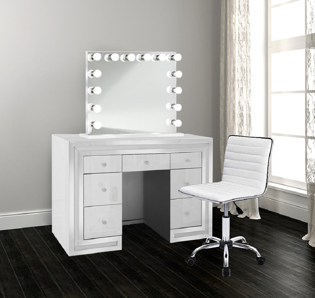 Everly Quinn Vanity with Mirror | Wayfair