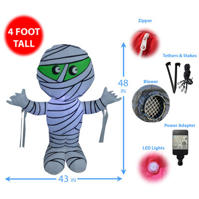 The Holiday Aisle® Halloween Inflatable Mummy & Reviews | Wayfair