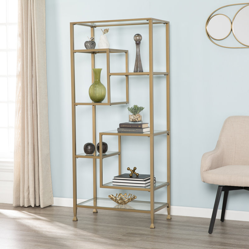 Orren Ellis Charney 68" H x 30.5" W Steel Geometric Bookcase & Reviews ...