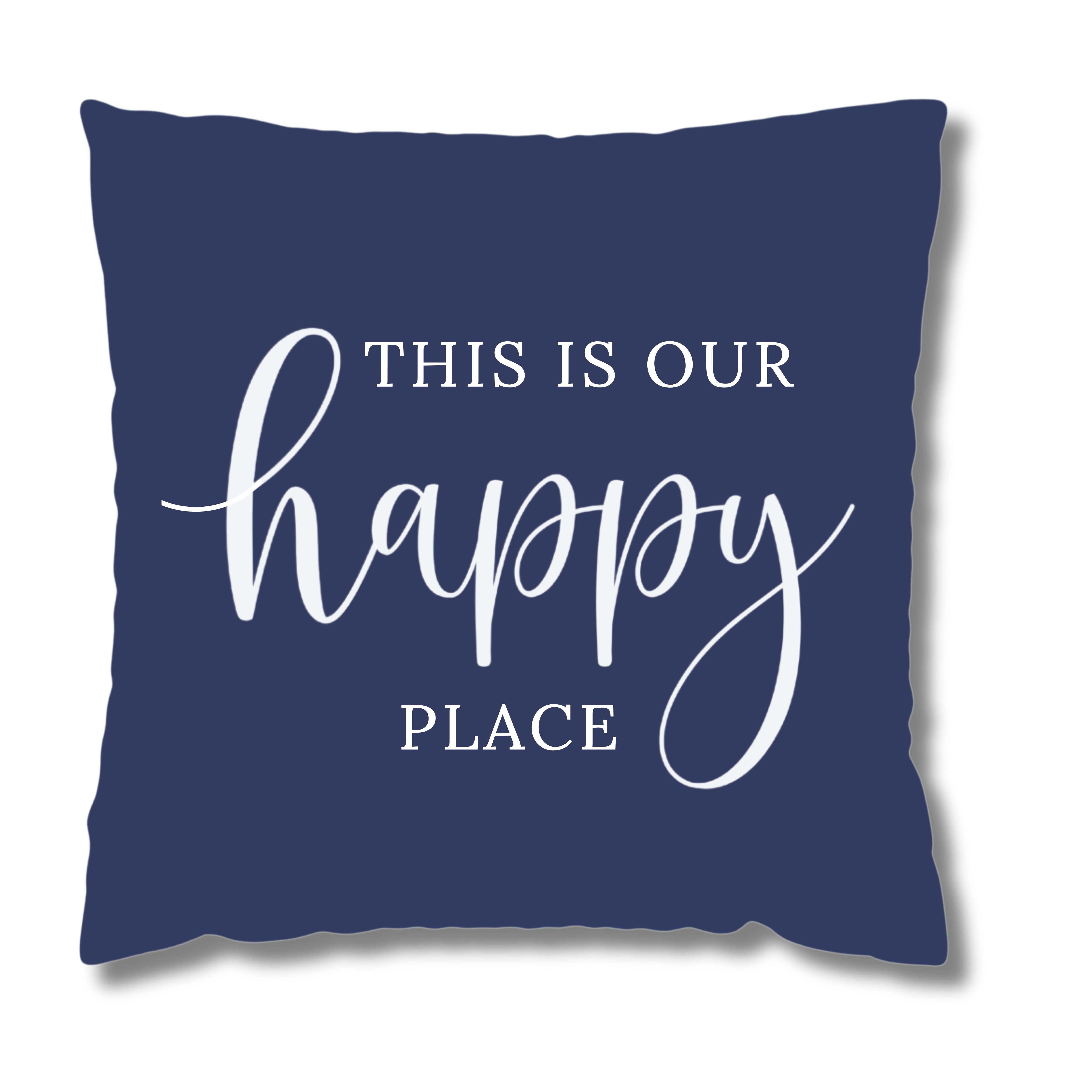 Oveesha This Is Our Happy Place - Decorative Calligraphy Pillow Indoor ...