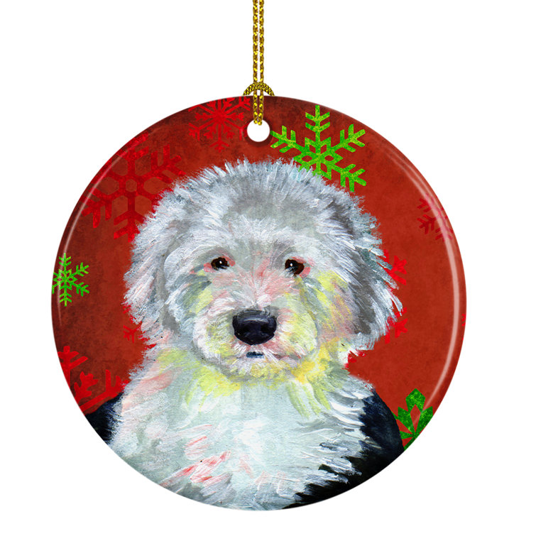 The Holiday Aisle® Old English Sheepdog Snowflake Holiday Christmas ...