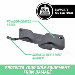 GoSports Wall Mounted Golf Bag Storage Rack - Holds 2 Golf Bags | Wayfair