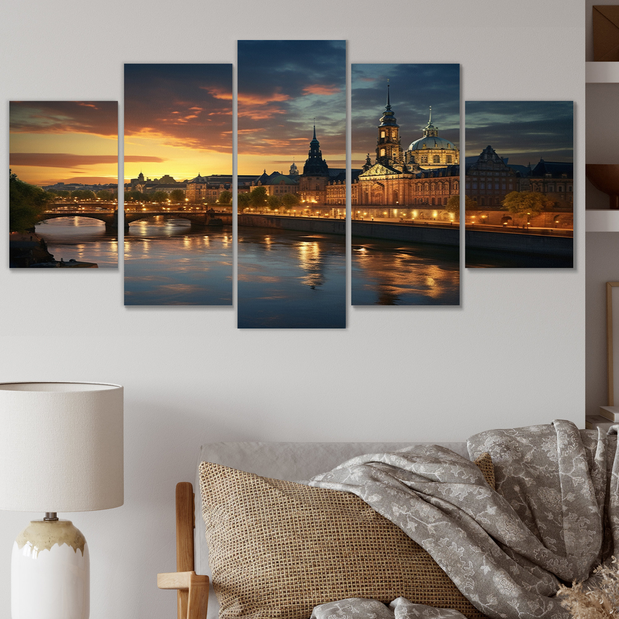 Ebern Designs Germany Dresden Baroque City I On Canvas 5 Pieces Print ...
