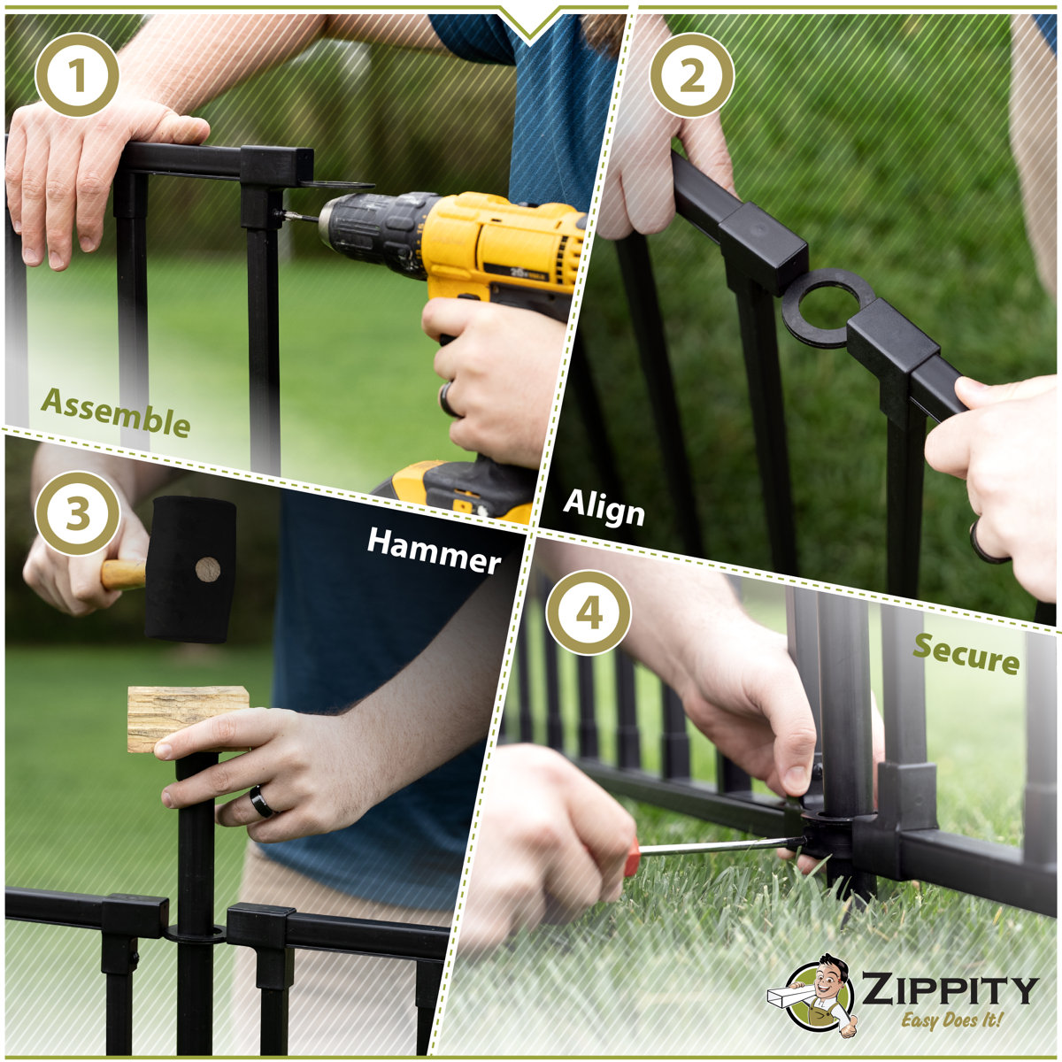 Zippity Outdoor Products 35in H x 42in W (2 Panels) No Dig Zippity ...