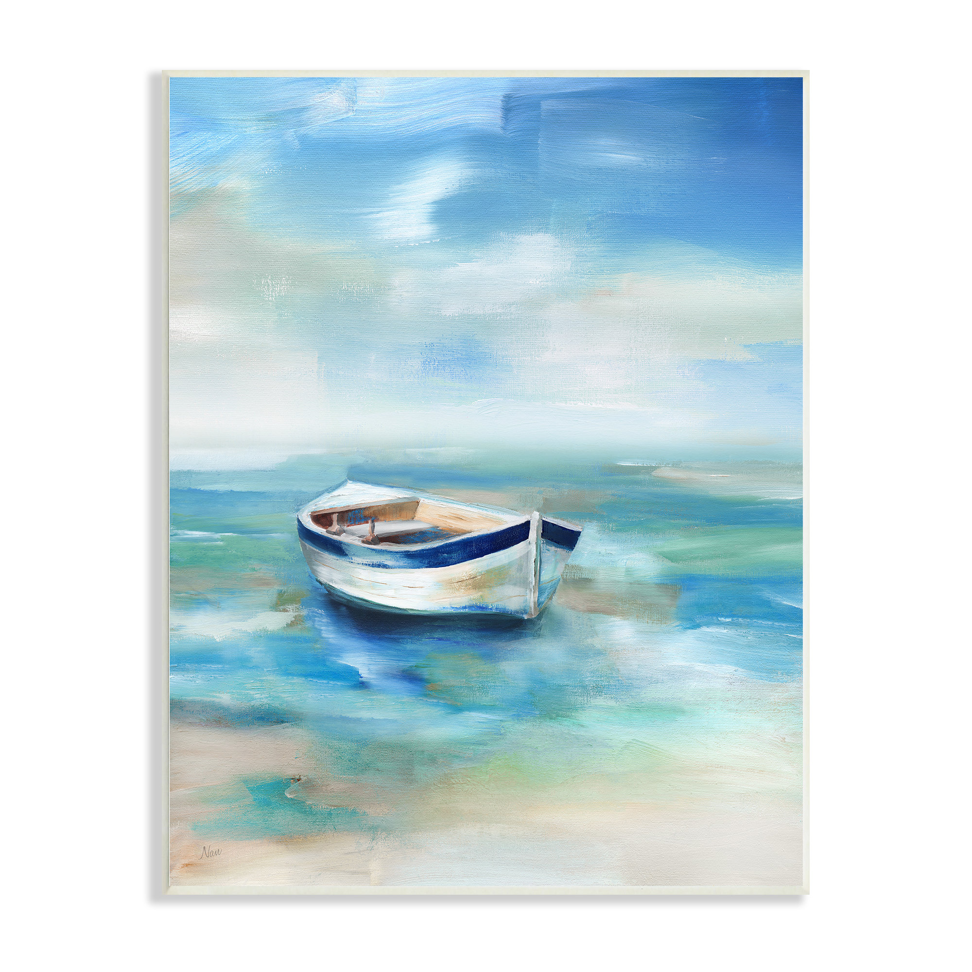 Breakwater Bay Serene Misty Morning Row Boat Floating Ocean - Wayfair ...
