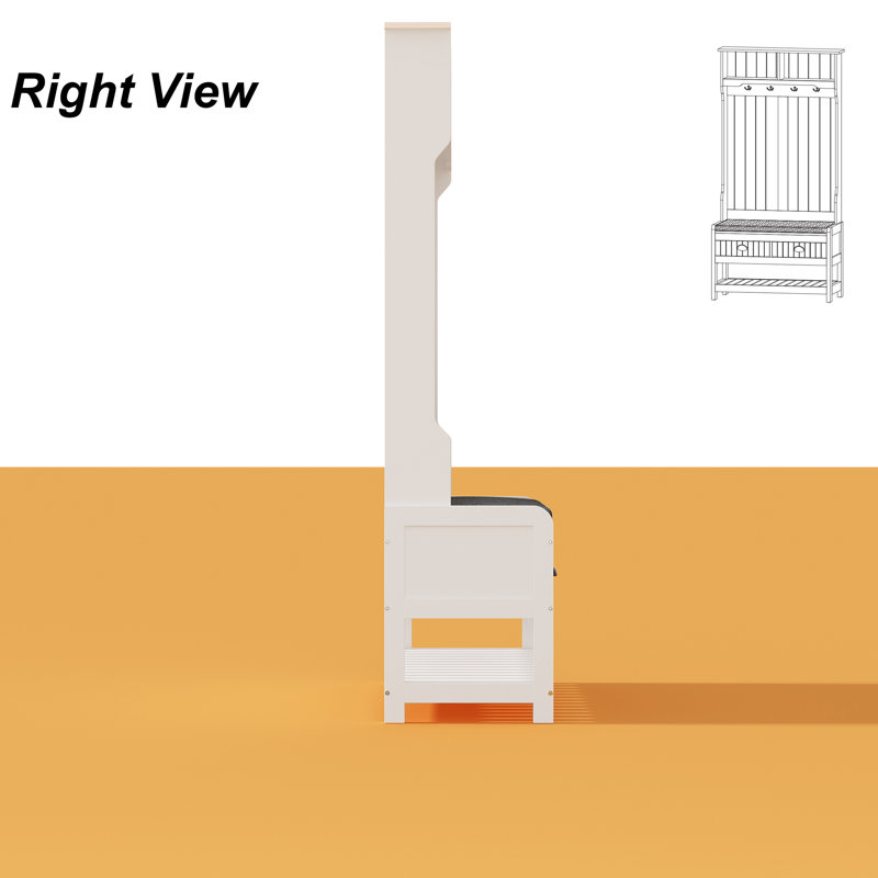 Red Barrel Studio® Modern Hall Tree with Bench and Shoe Storage ...