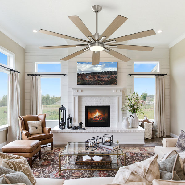 Red Barrel Studio® Ceiling Fan with Lights Remote Control, 62-Inch, DC ...