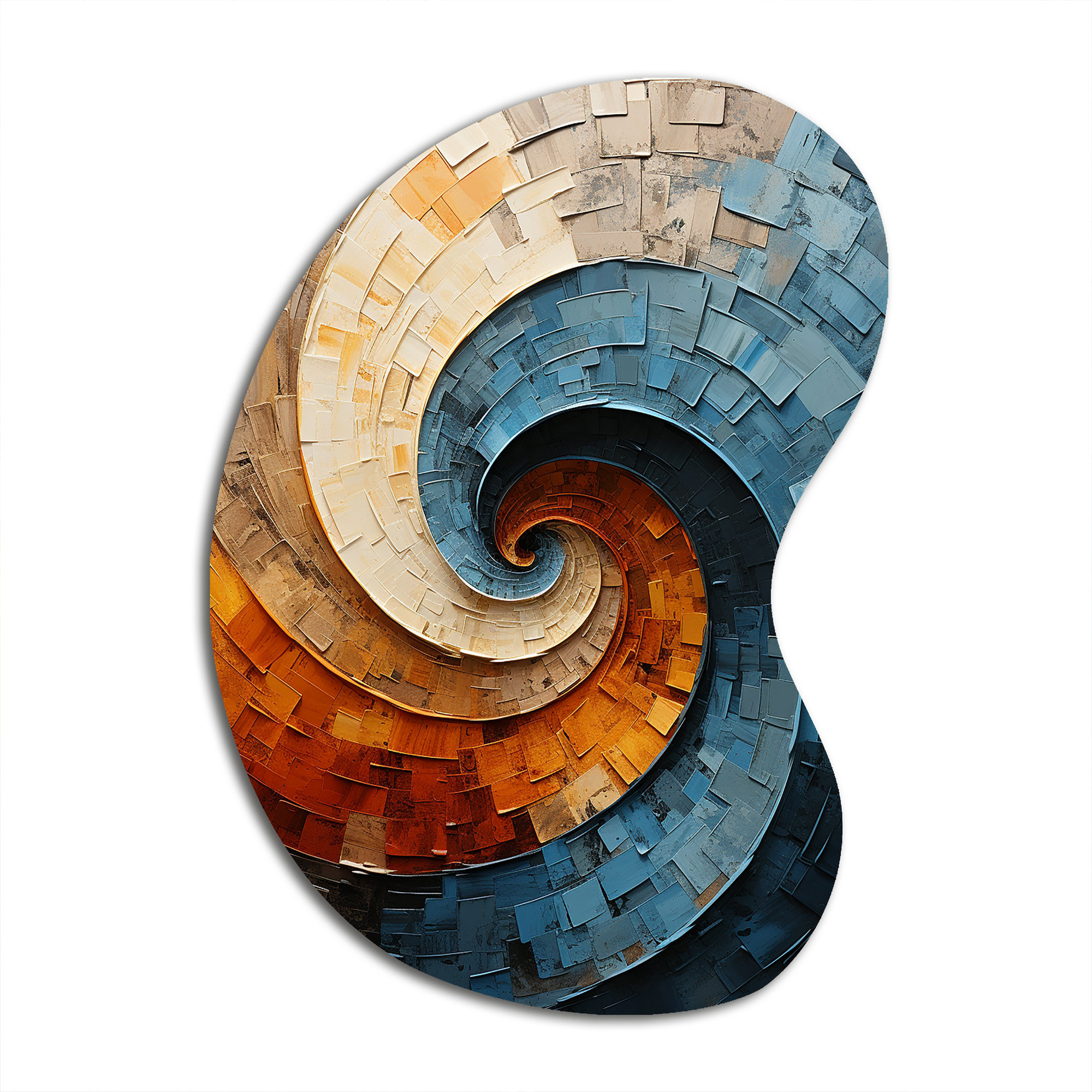 Design Art Collaged Spiral - Abstract Spirals Boom Shape Asymmetric ...