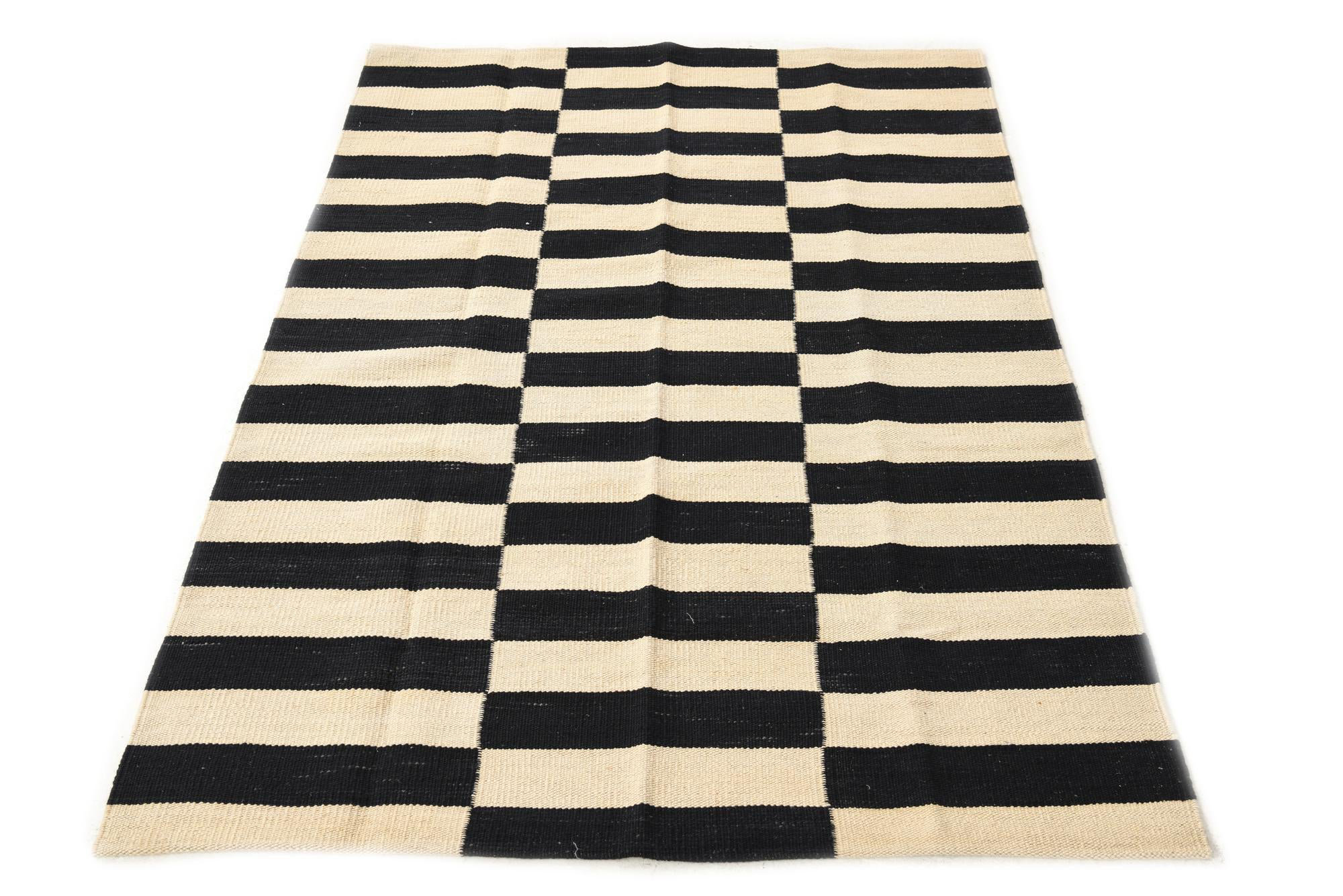 Isabelline Parrett Black and White Rug | Wayfair