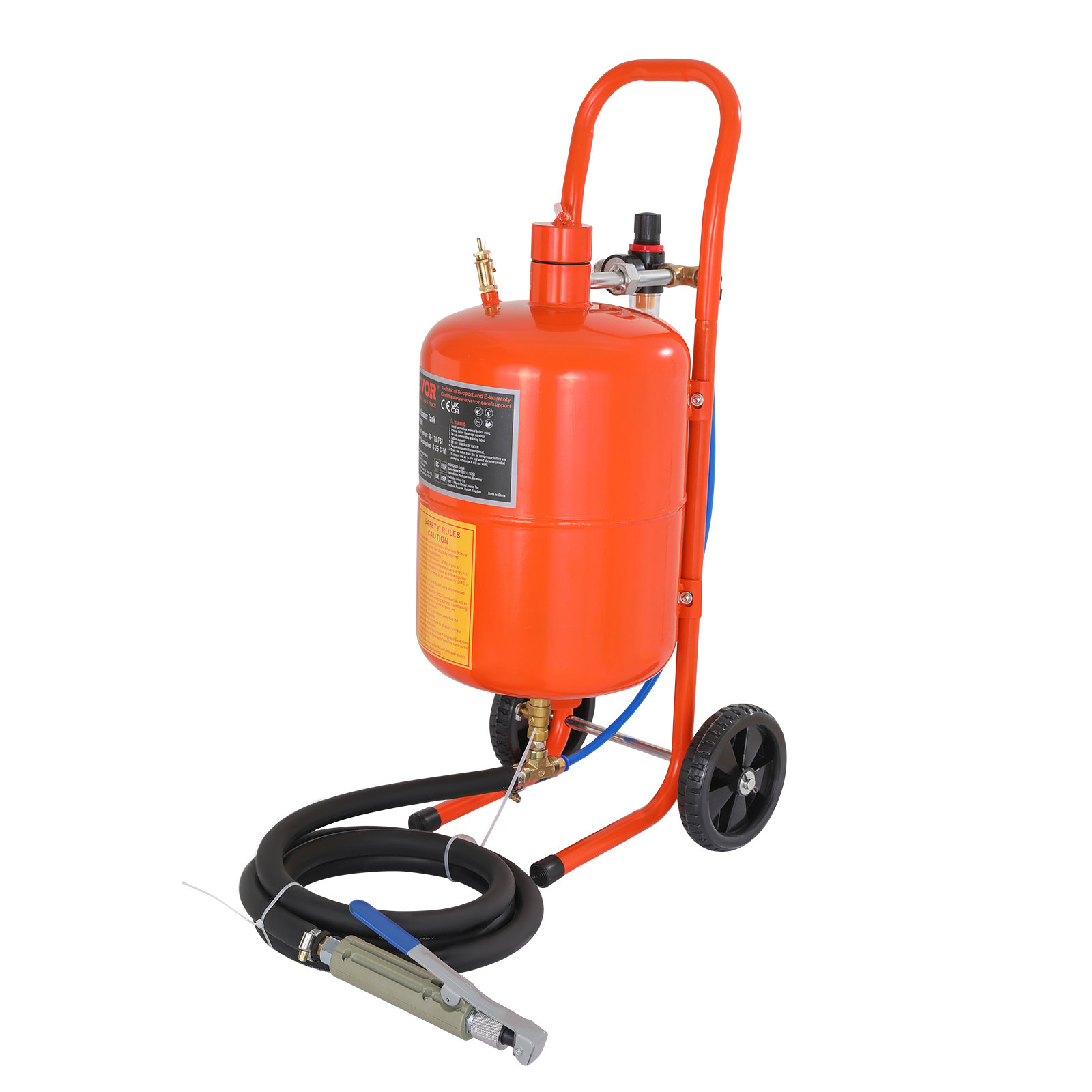VEVOR 5 Gallon Sand Blaster, 60-110 PSI High Pressure Sandblaster ...