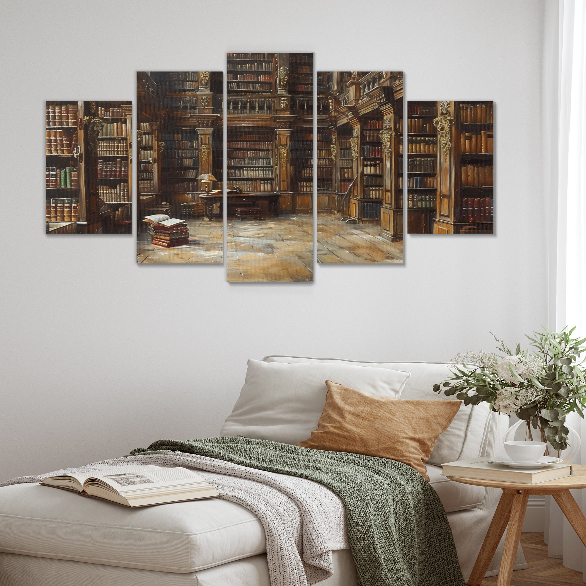 Winston Porter Brown Beige Vintage Library Books II - Libraries Wall ...