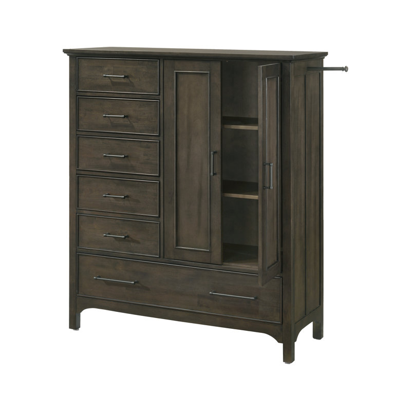 August Grove® Dainna 6-Drawer Gentleman's Chest, Brushed Charcoal | Wayfair