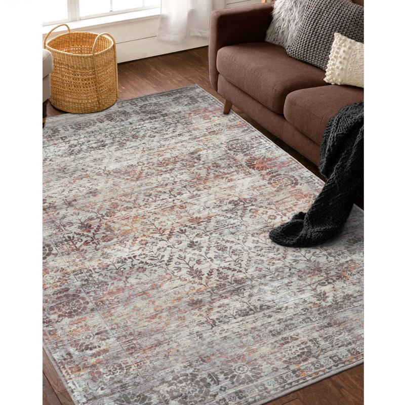 Williston Forge Distressed Diamond Lattice Indoor Rug | Wayfair