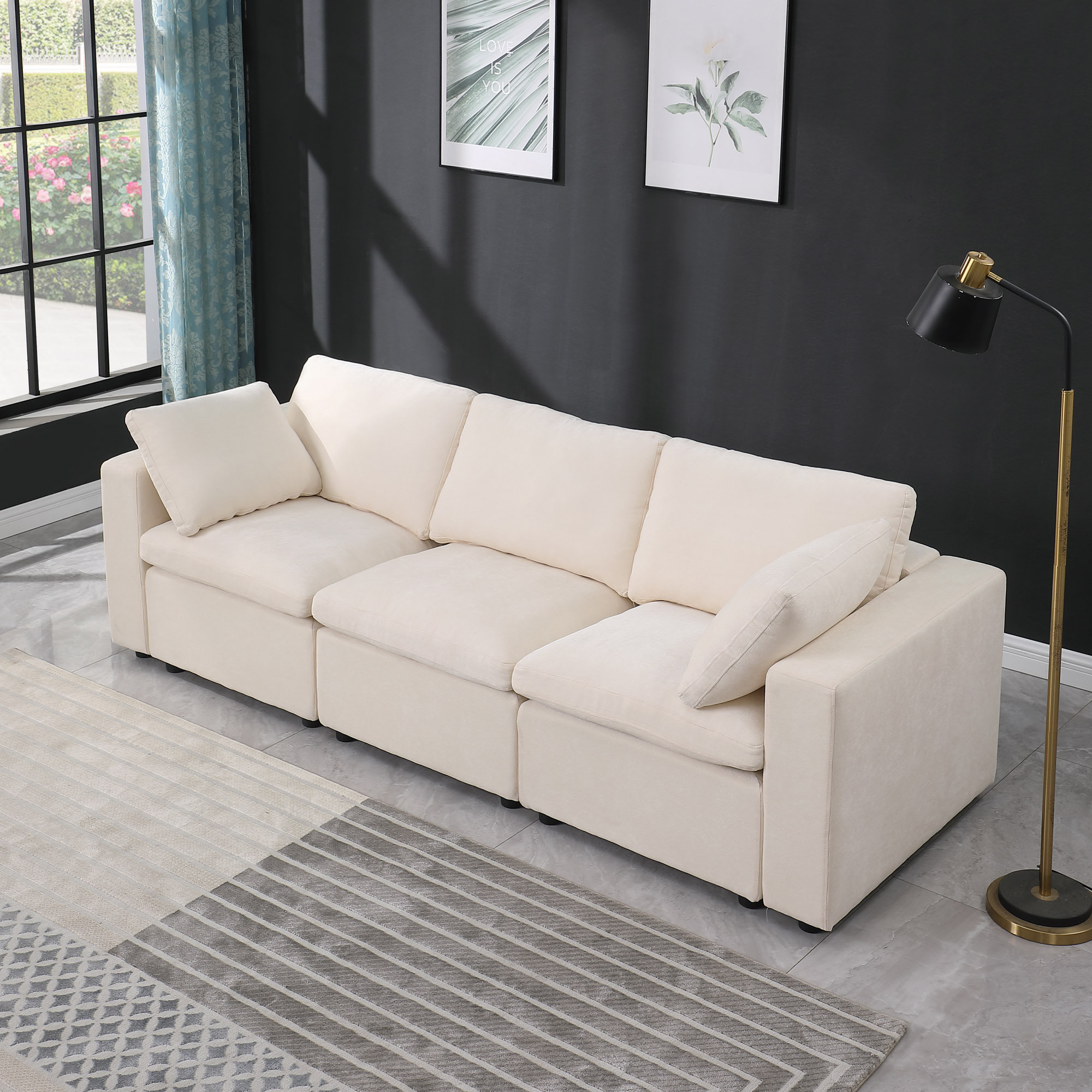 Latitude Run® Modular Sectional Sofa, 3 Piece Sectional Sofa Set ...