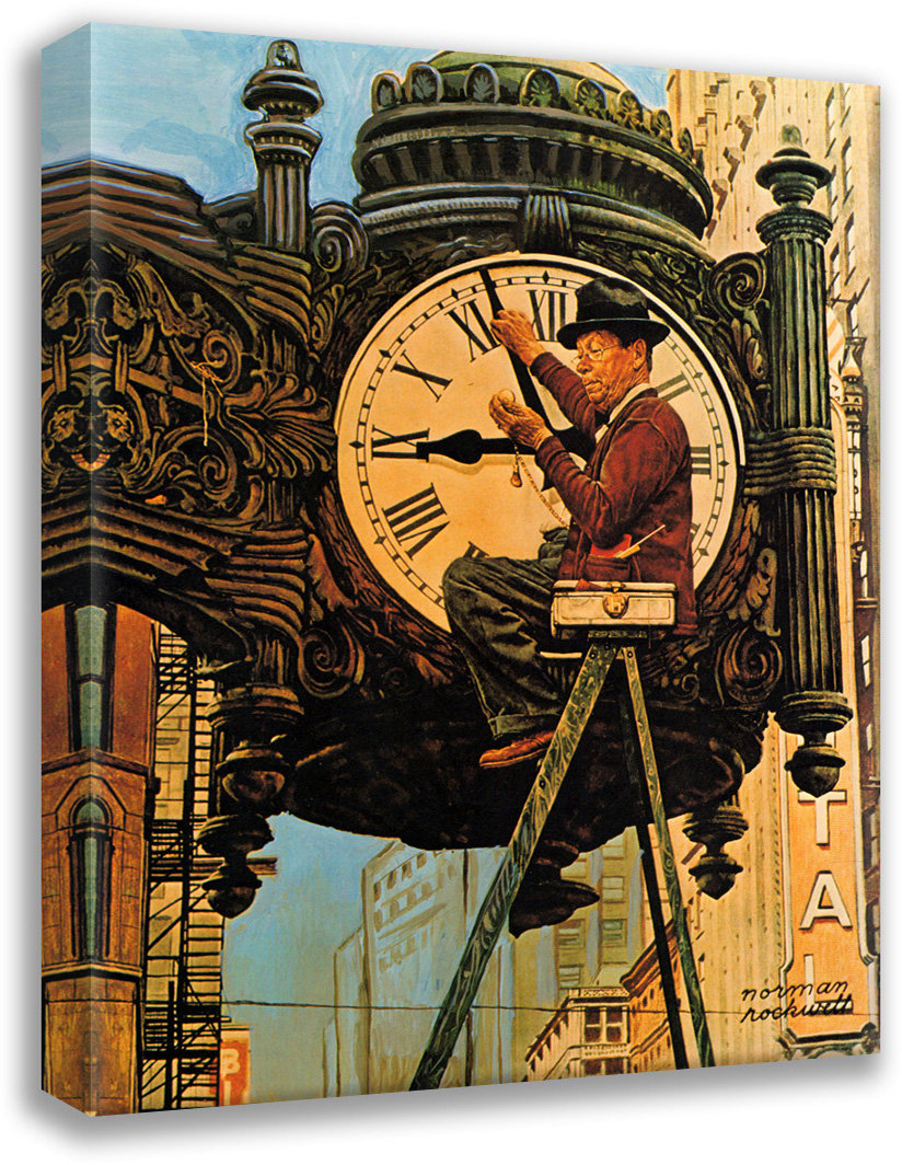 Lark Manor™ The Clock Mender by Norman Rockwell Gallery Wrapped Canvas ...
