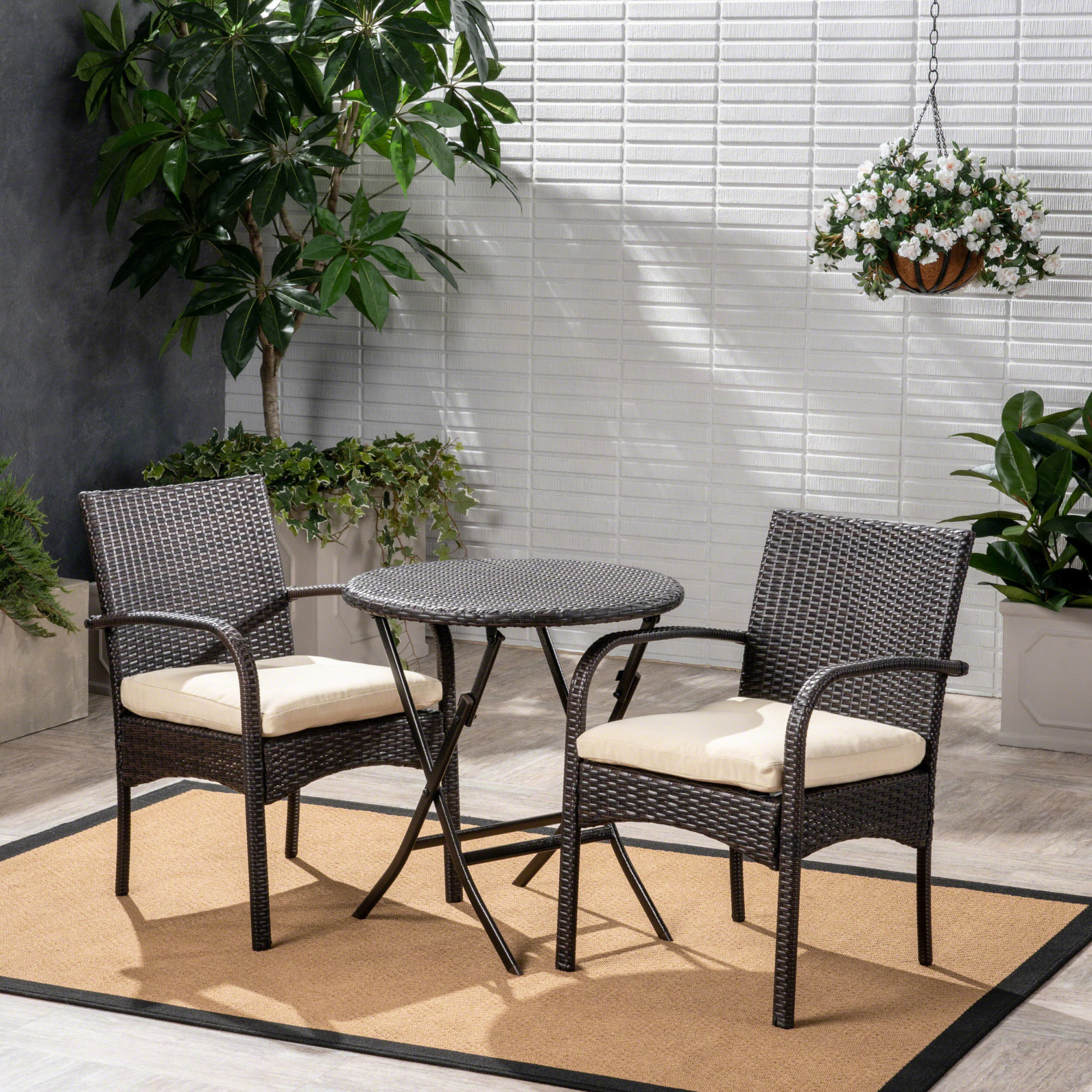 Arlmont & Co. Suheyb Bistro Set: Elegant 3-piece Outdoor Dining ...