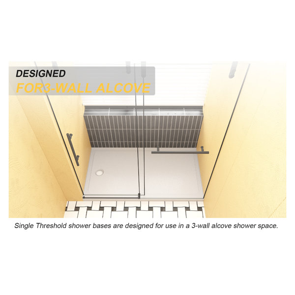 godohome 32x60 Acrylic Shower Base, Gloss White Single Threshold Shower ...