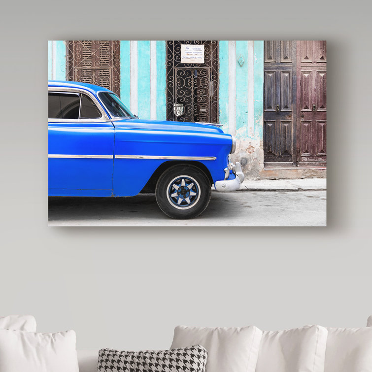 Trademark Art Havana Blue Car On Canvas by Philippe Hugonnard Print ...