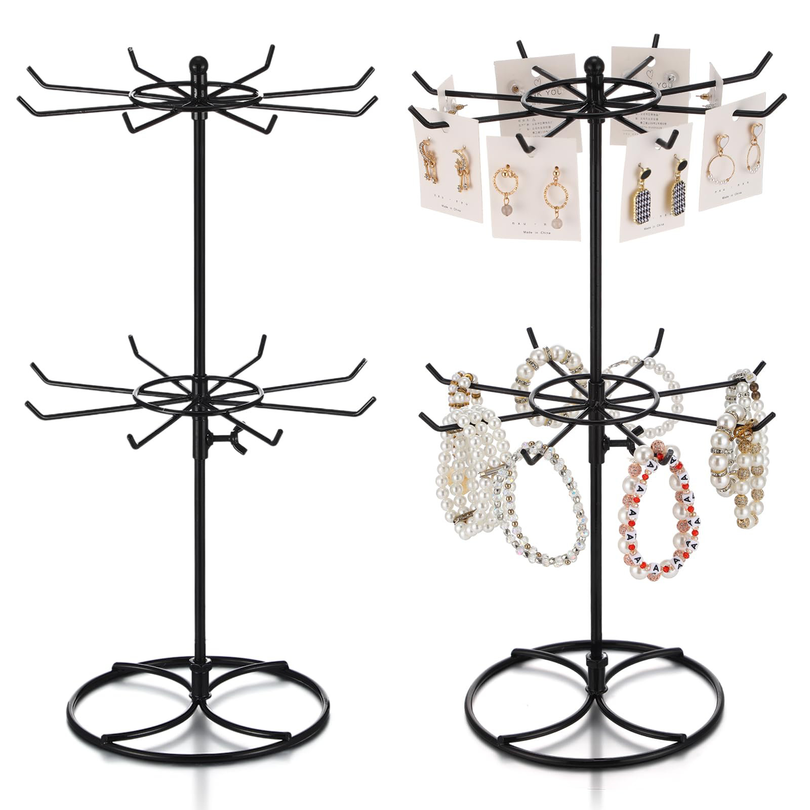 Rebrilliant 2-Tier 360° Rotating Jewelry Display Stand - Metal Bracelet ...
