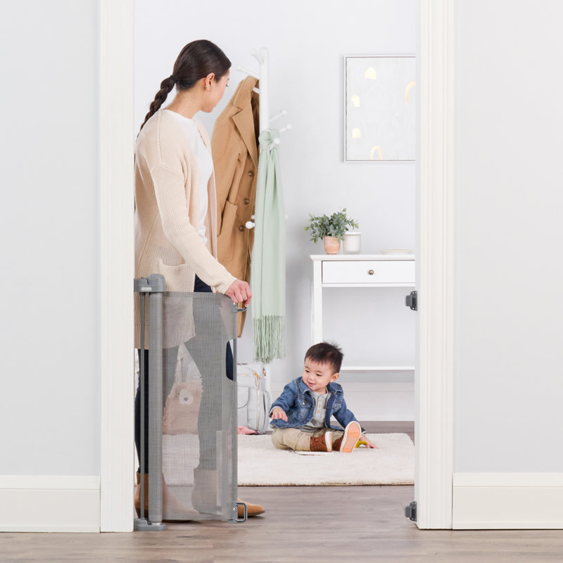 Regalo Retractable Mesh gate - Gray | Wayfair