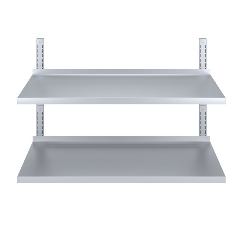 AmGood 16 in. x 48 in. Two-Tier Metal Wall Mount Shelf | Wayfair