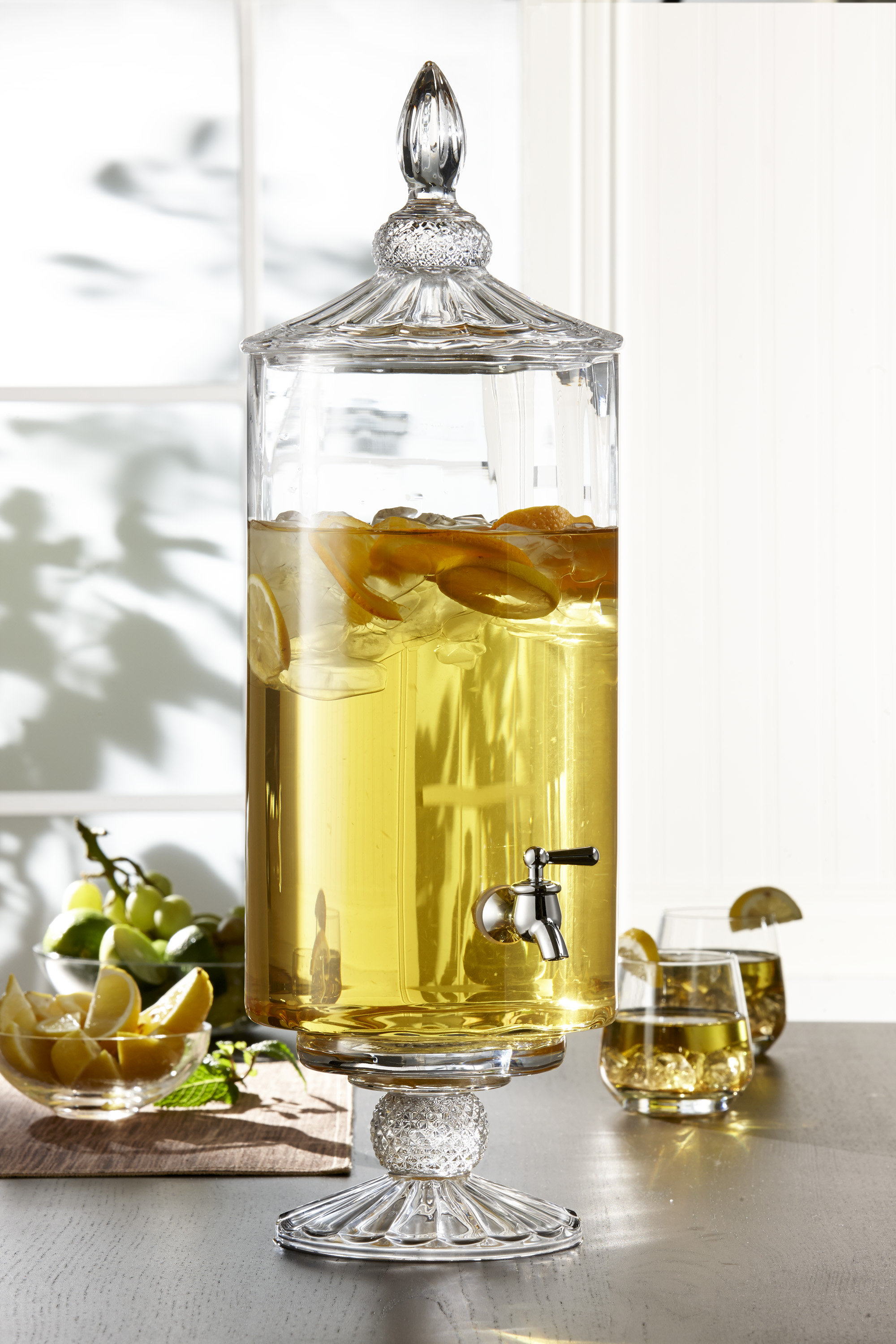 Alcott Hill Saxmundham Optic Glass 256 oz. Beverage Dispenser & Reviews ...