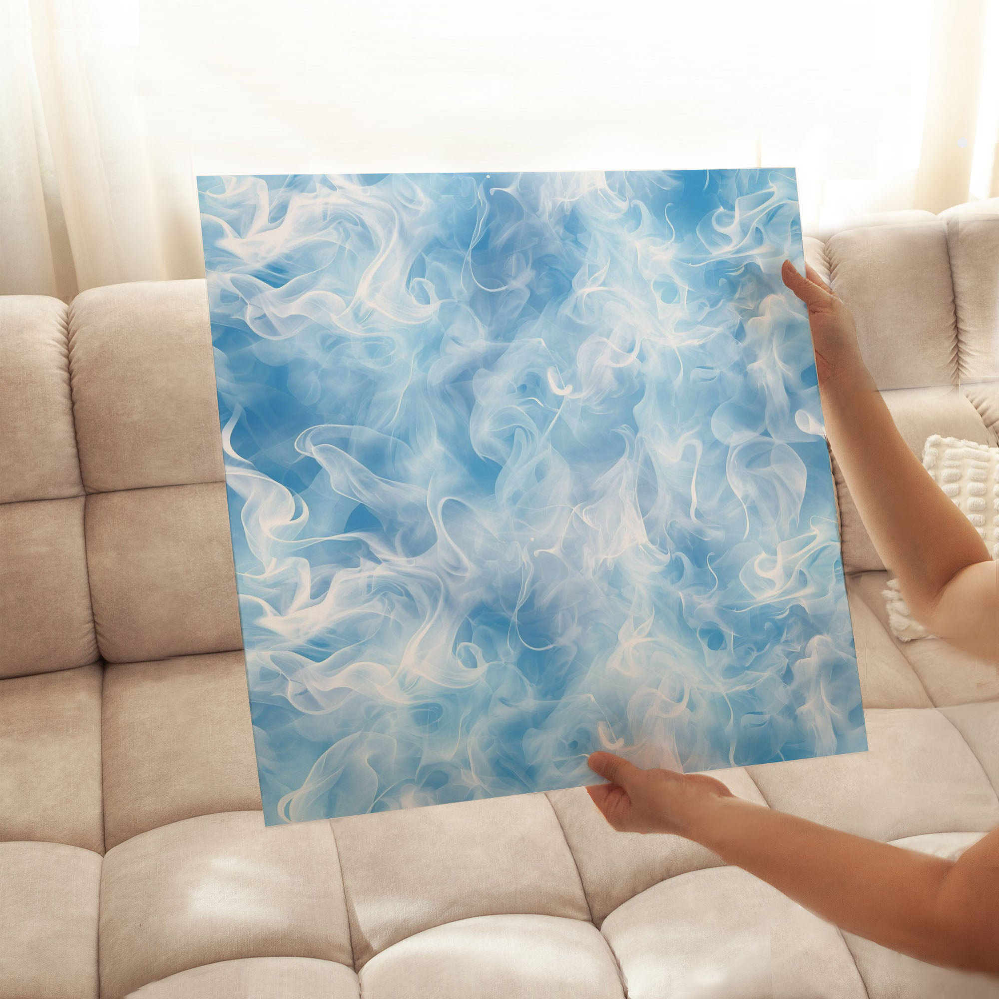 Wrought Studio™ Abstract Blue Myst XI Modern Unframed Art Print | Wayfair