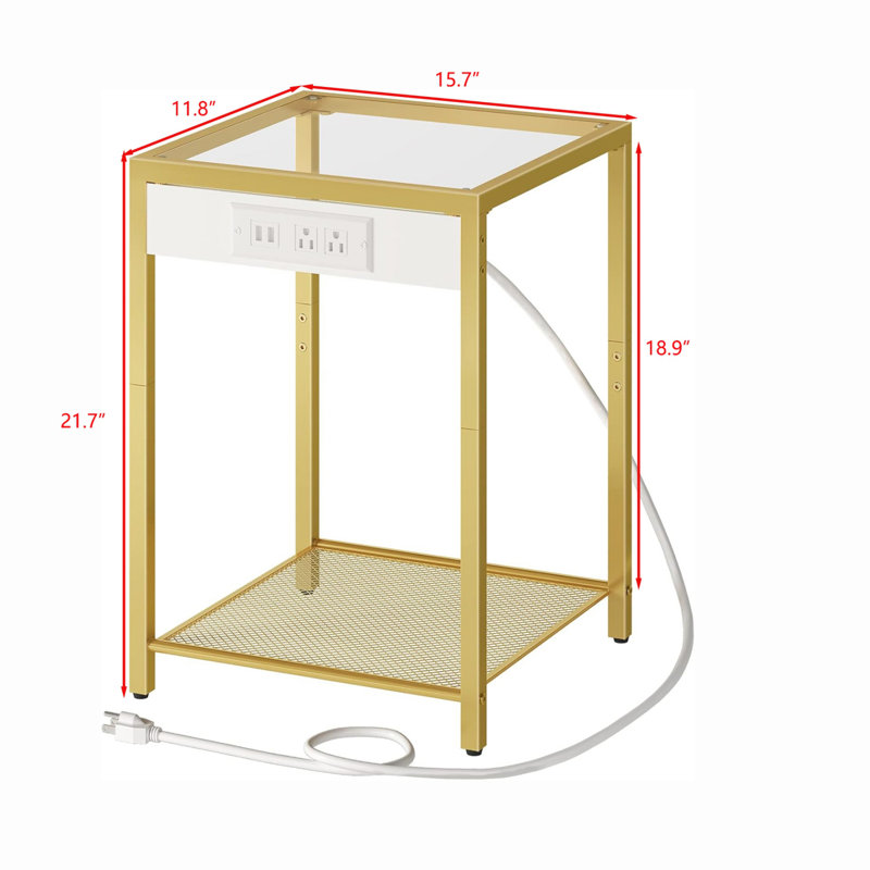 Mercer41 Side Table with Charging Station | Wayfair