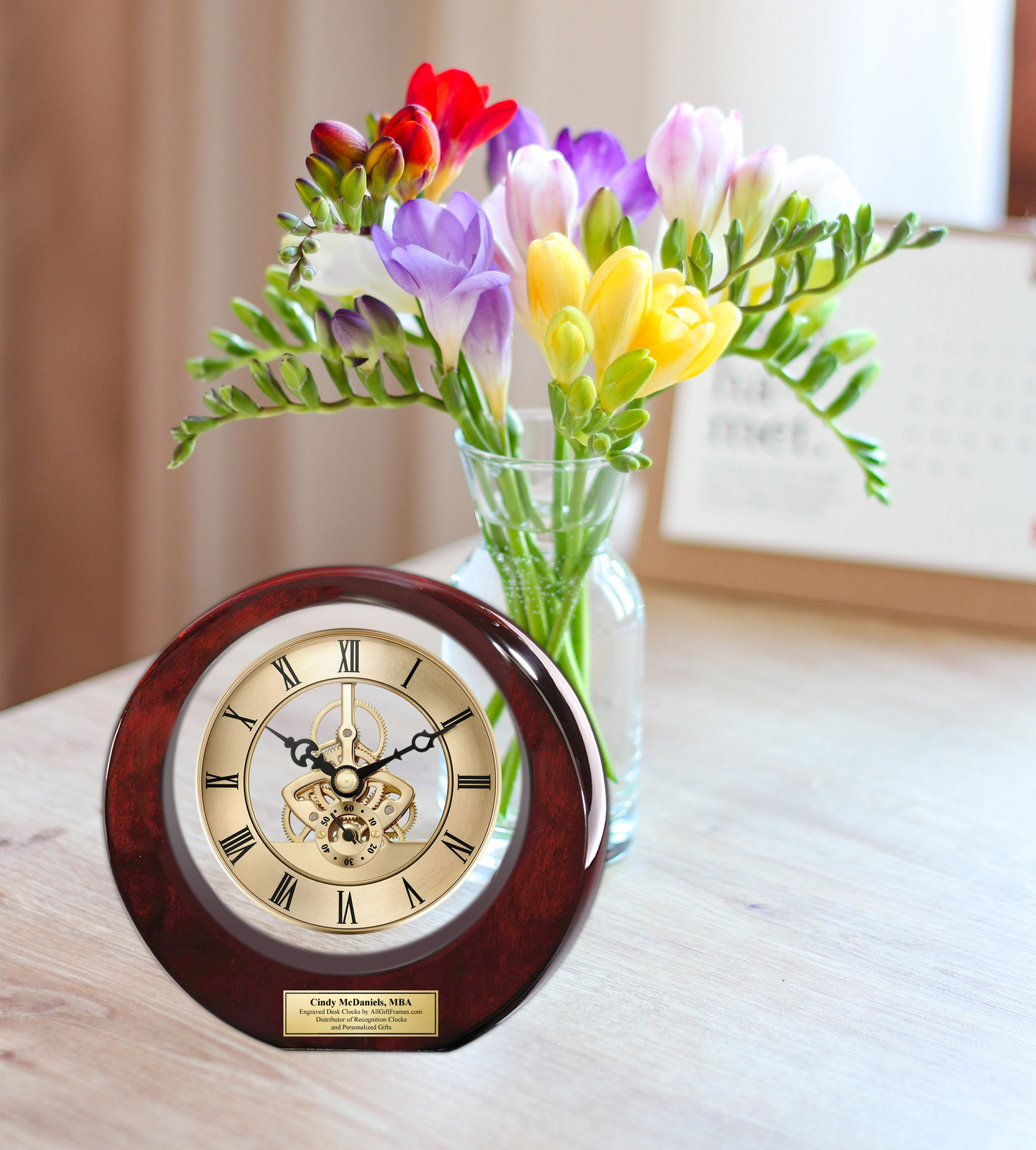 AllGiftFrames Glossy Cherry Wood With Gold Da Vinci Mechanical ...