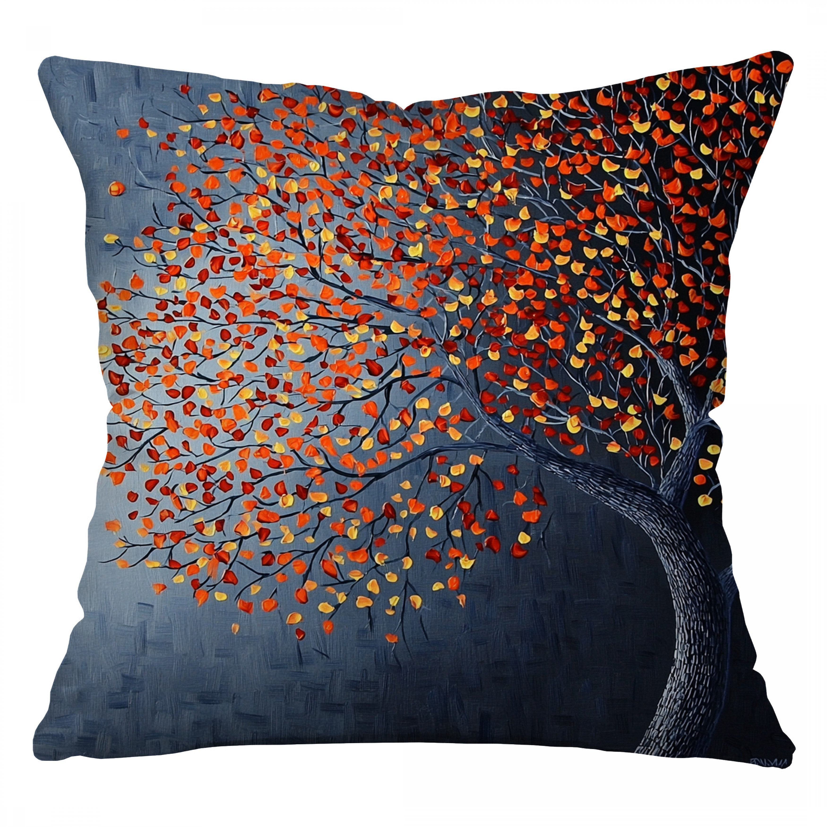 VisionDecor Falling Leaves Throw Pillow, Nature Twill Pillows | Wayfair