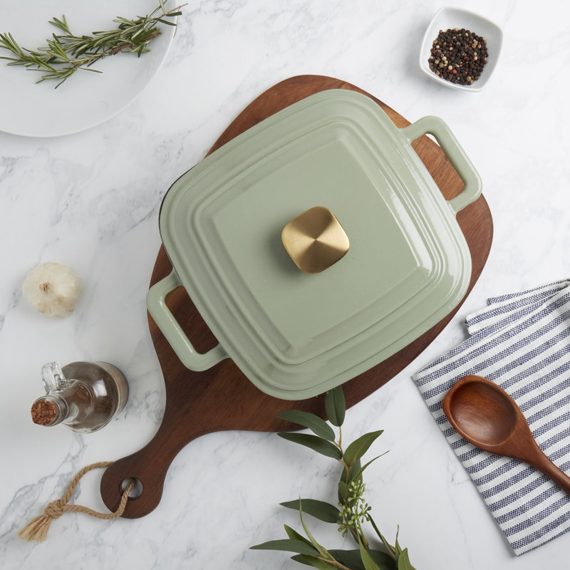 Smith and Clark Smith & Clark 4-Quart Enameled Cast Iron Square Dutch ...