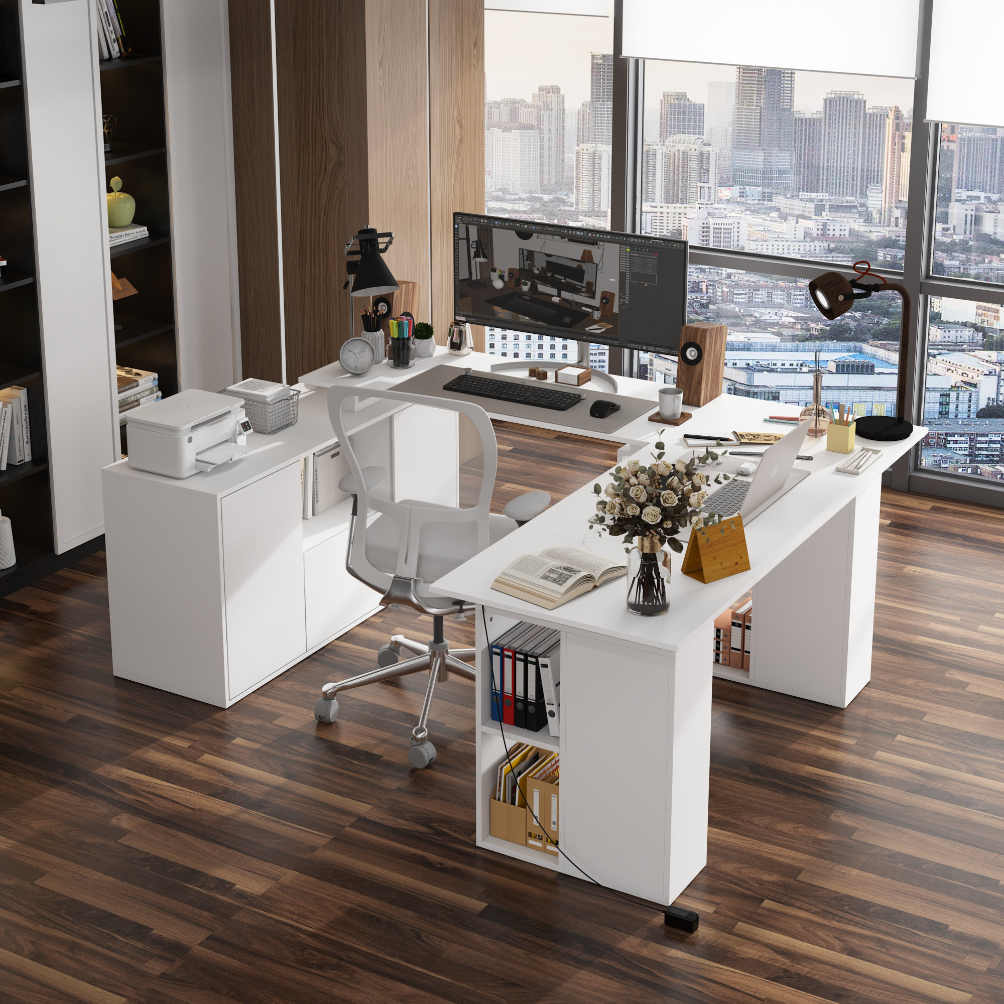 Latitude Run® Ergonomic Home Office Sit Stand Up Desk With Memory ...