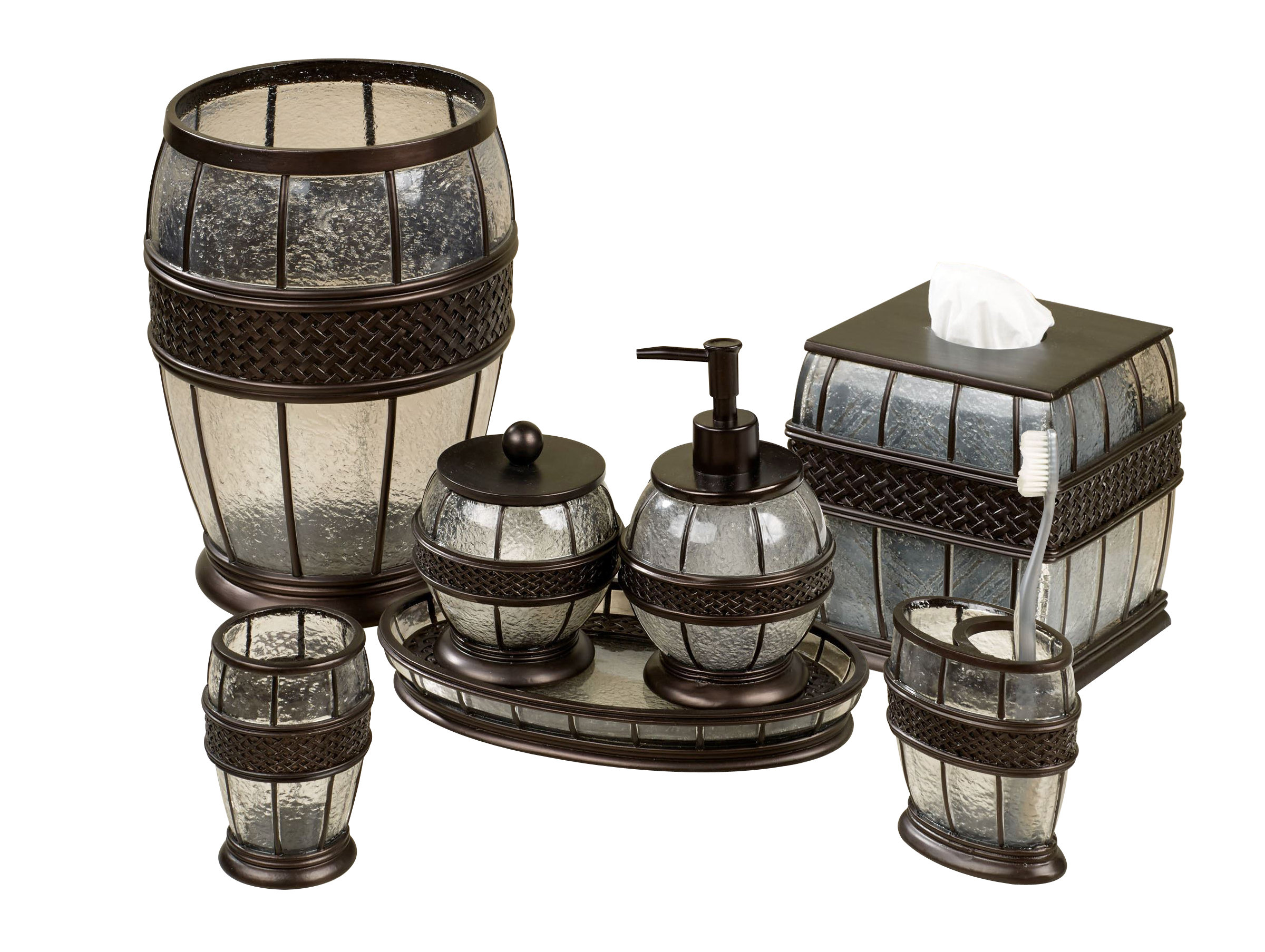 Bay Isle Home™ Bryd Resin 8 Piece Bathroom Accessory Set & Reviews ...