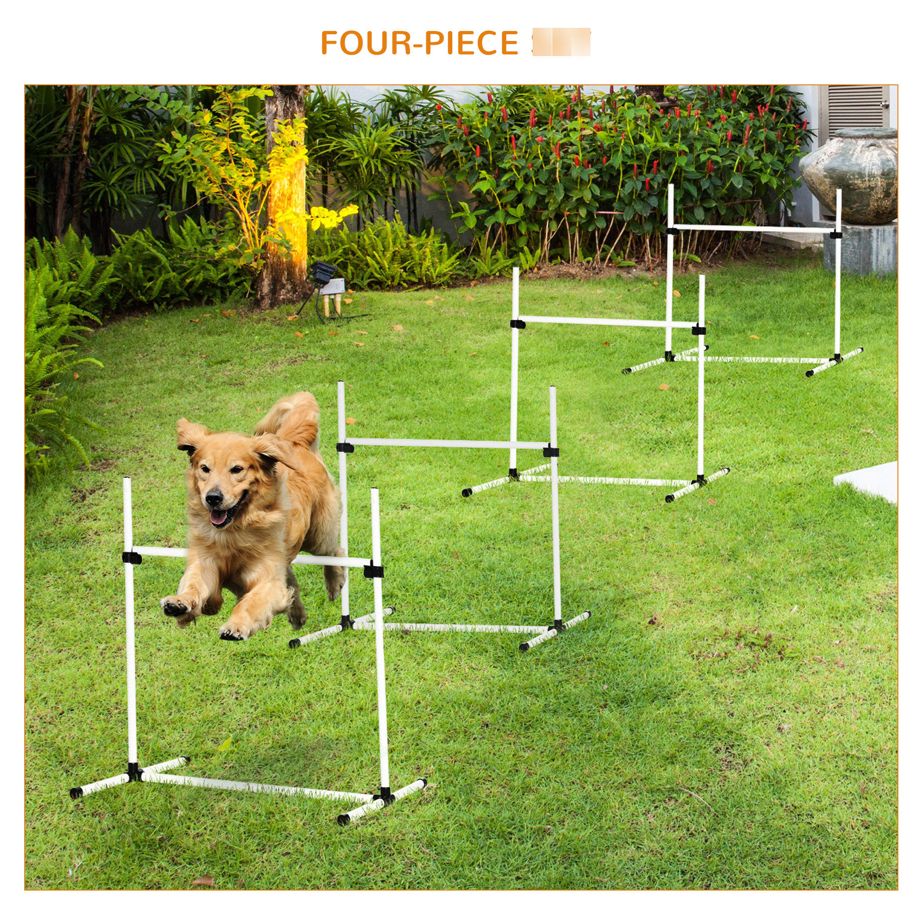 Hokku Designs White Dog Agility Training Gear - 4 Piece With Adjustable ...
