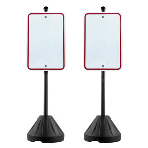 VEVOR Cast Iron Sign Post 5 ft Portable U-Channel Sign Stand with ...