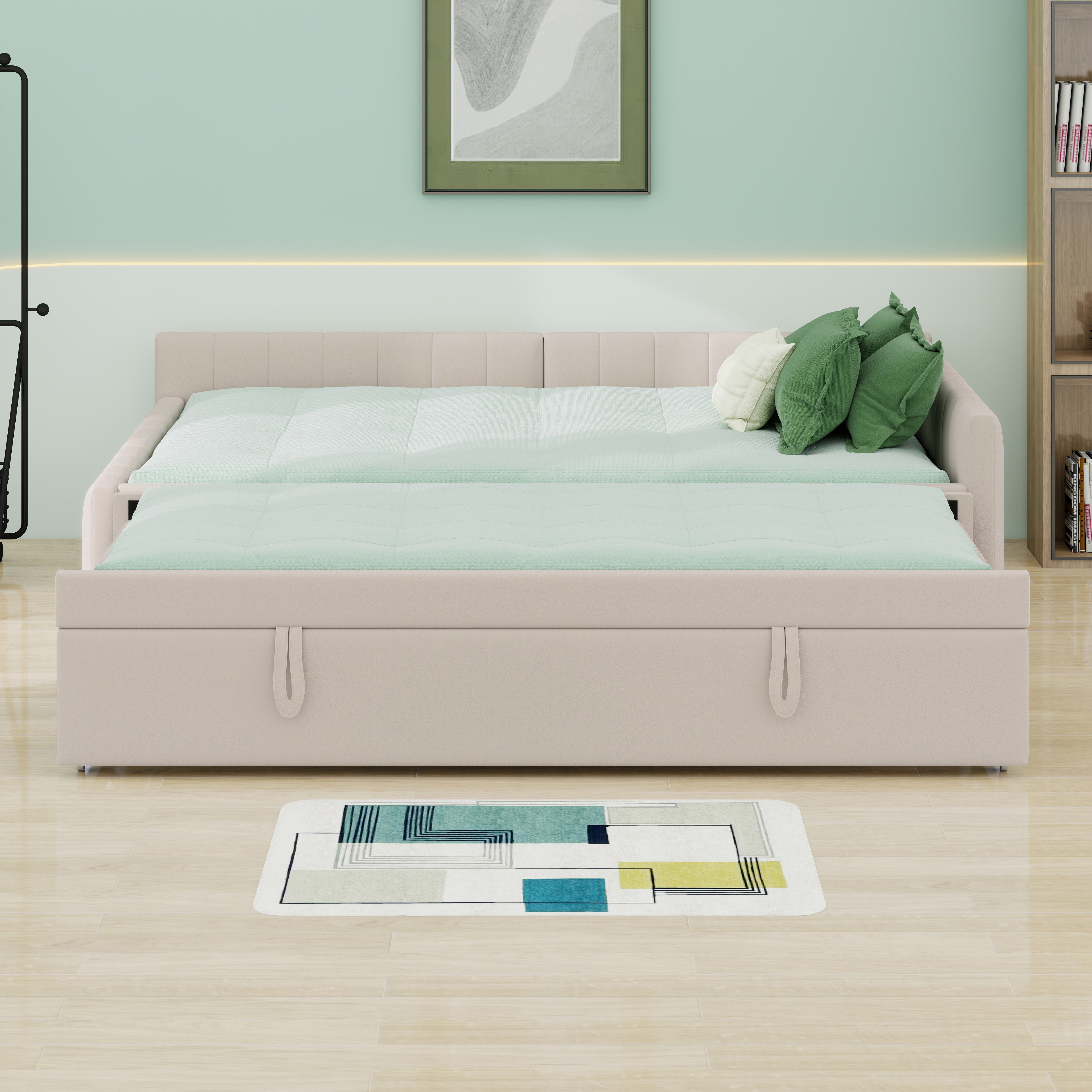 Latitude Run® Upholstered Sofa Bed With L-Shaped Backrest And ...