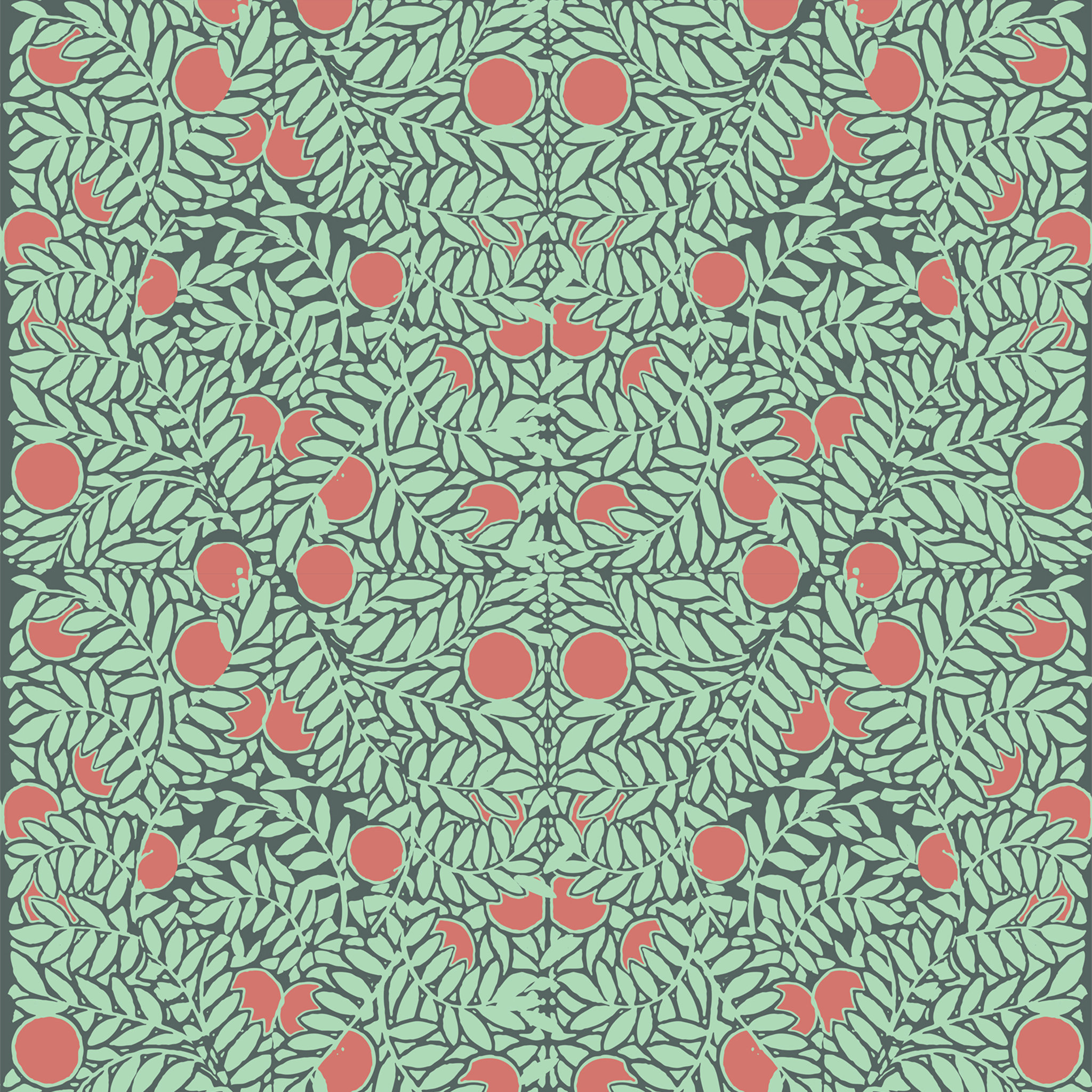 Mitchell Black Orange Bush 10' L x 24" W Peel and Stick Wallpaper Roll ...